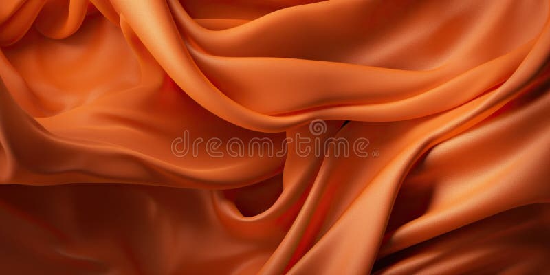 Orange Dynamic Cloth Silk Scarf Movement Floating Fabric, Concept of ...