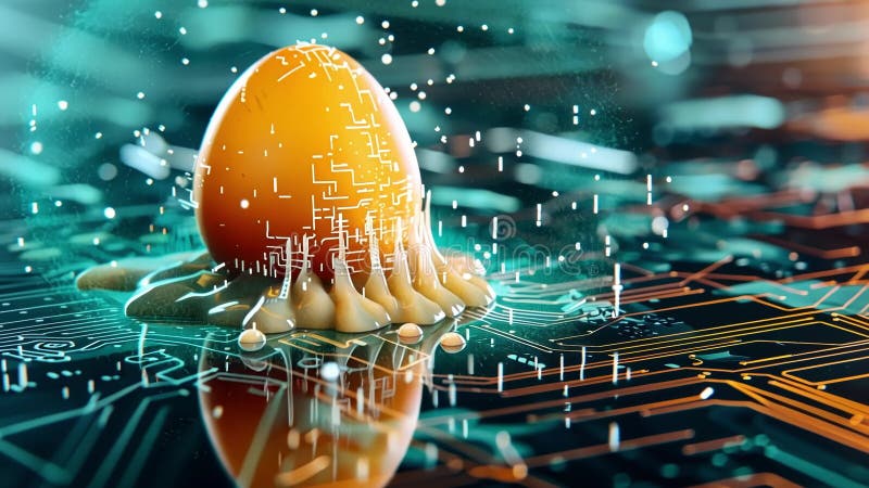 Egg Cracking on Circuit Board Generating Big Data and Innovation Stock ...