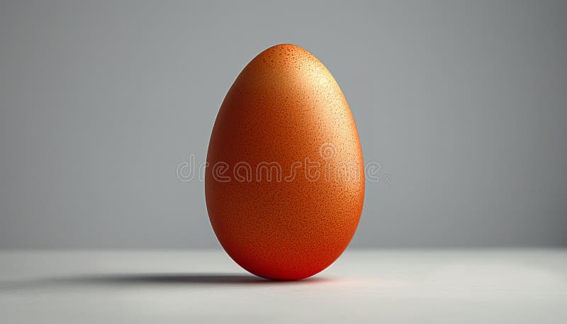 Orange Egg Standing on White Surface, Minimalist Style. Stock Photo ...