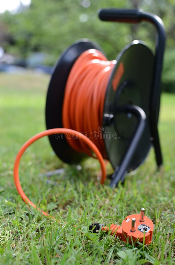Orange electric cable stock image. Image of environment - 33018801