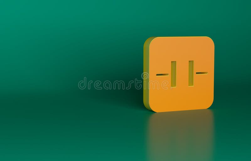 Orange Electrolytic Capacitor Icon Isolated on Green Background ...