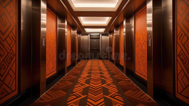 Orange elevator interior stock illustration. Illustration of space - 324950838