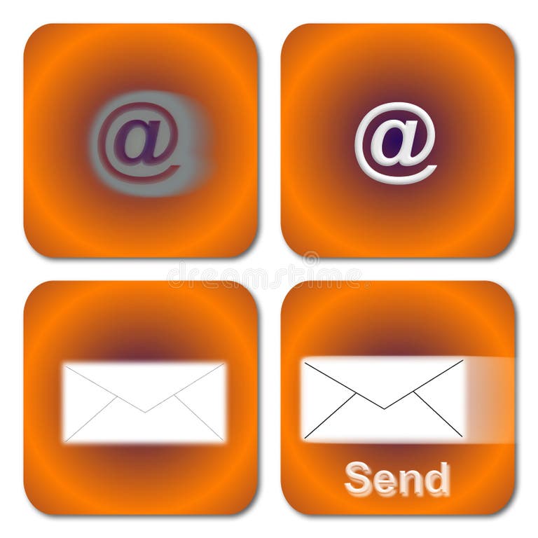 Orange Email Buttons stock illustration. Illustration of website - 155127
