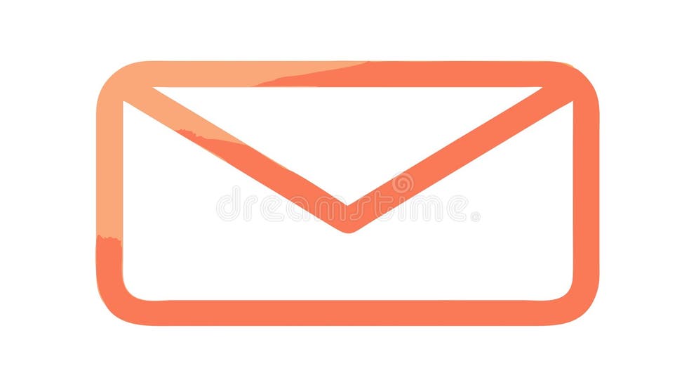 Orange Email or Message Icon. Flat Design Graphic for Communication ...