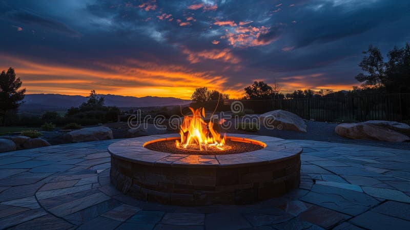 The Orange Embers of the Fire Pit Create a Mesmerizing Glow Against the ...