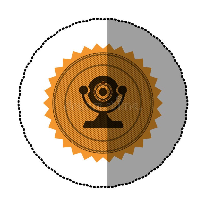 Orange Emblem Computer Camera Icon Stock Illustration - Illustration of ...