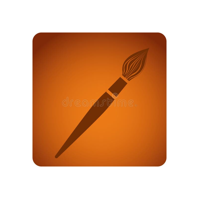 Orange Emblem Paint Brush Icon Stock Illustration - Illustration of ...