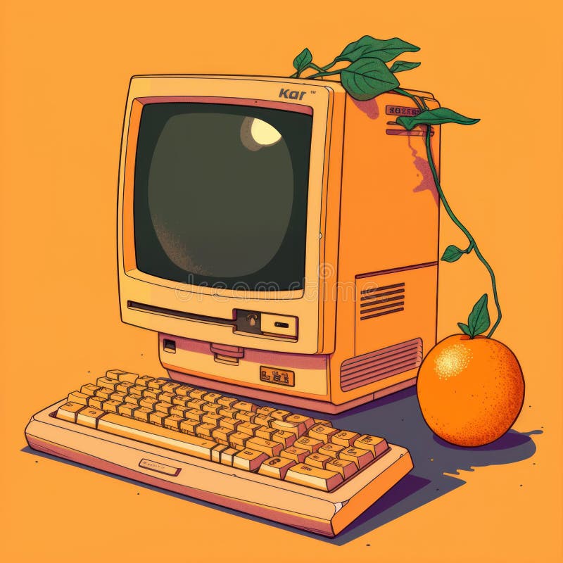 An Orange Emerged from Computer Generative AI Stock Illustration ...