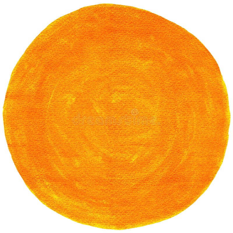 Orange Empty Circle Watercolor Shape with Paint Texture Isolated on ...