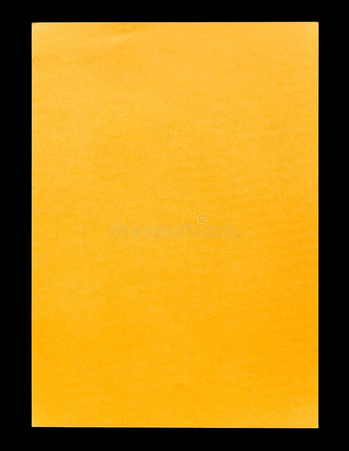 Orange Empty A4 Paper Isolated on Black Stock Image - Image of copy ...