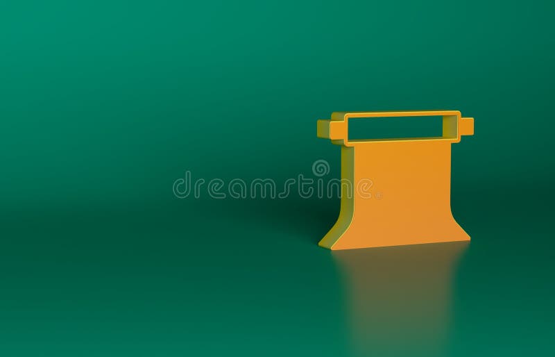 Orange Empty Photo Studio Icon Isolated on Green Background. Screen ...