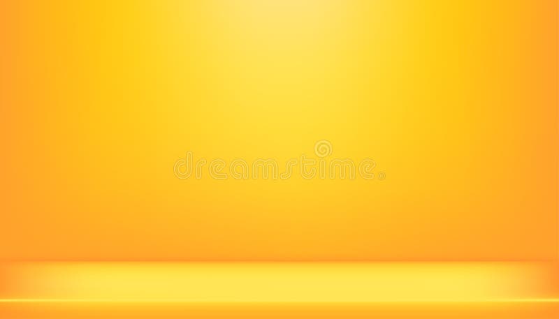 Orange Empty Room Studio with Light Shining on Wall. Yellow Gallery ...