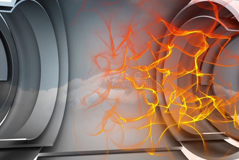 Orange Energy Design on a Structure Stock Illustration - Illustration ...