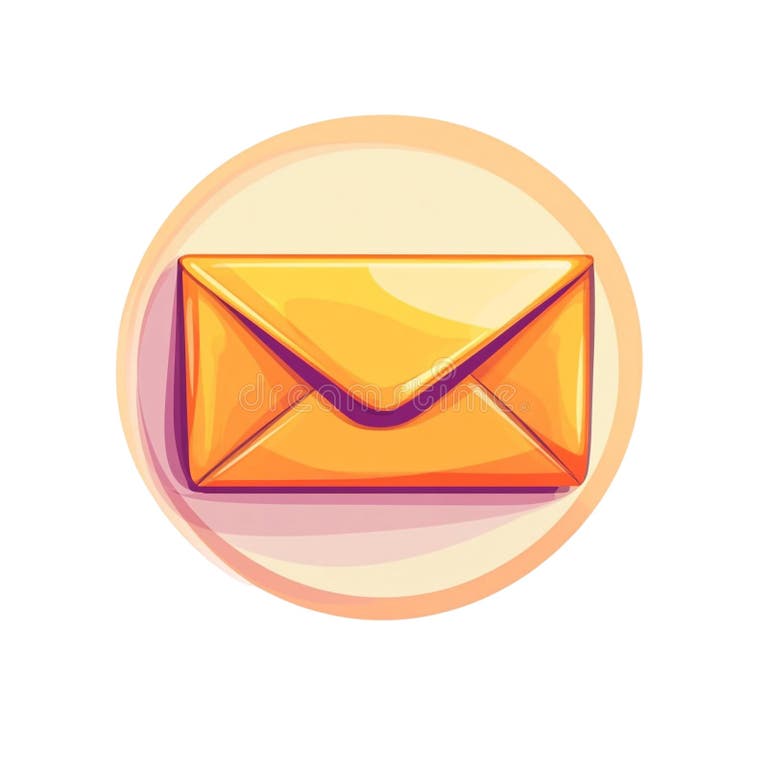 Orange Envelope Icon in a Circle Digital Communication Message Mail ...