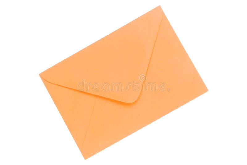 Orange Envelope on a White Background Stock Photo - Image of ...