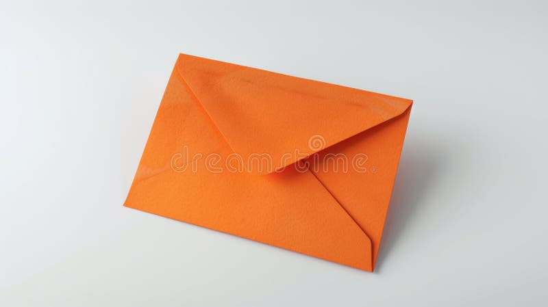 Orange Envelope on White Background, Minimalist Stationery Design ...