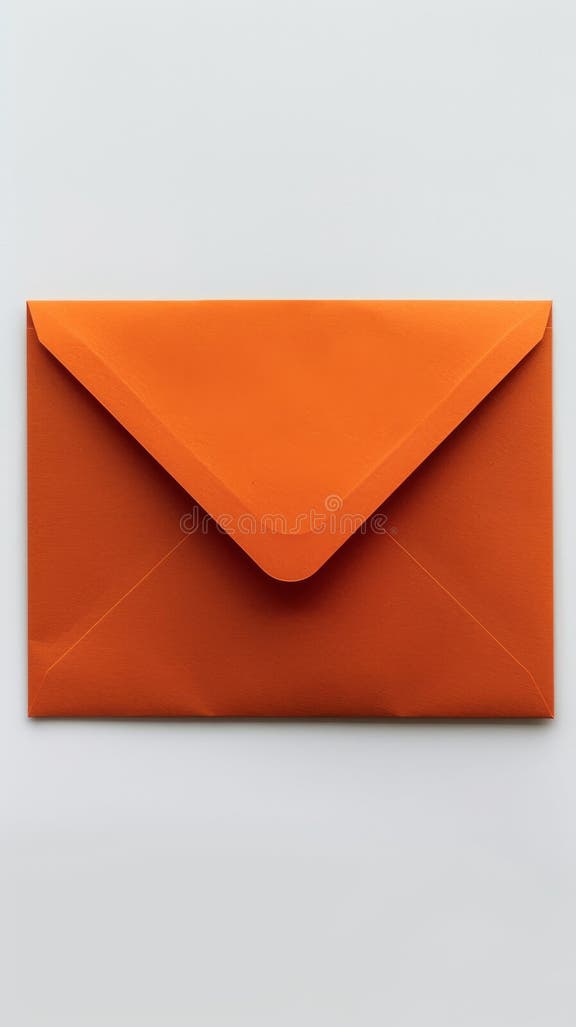 Orange Envelope with a White Background, Minimalistic Stationery ...