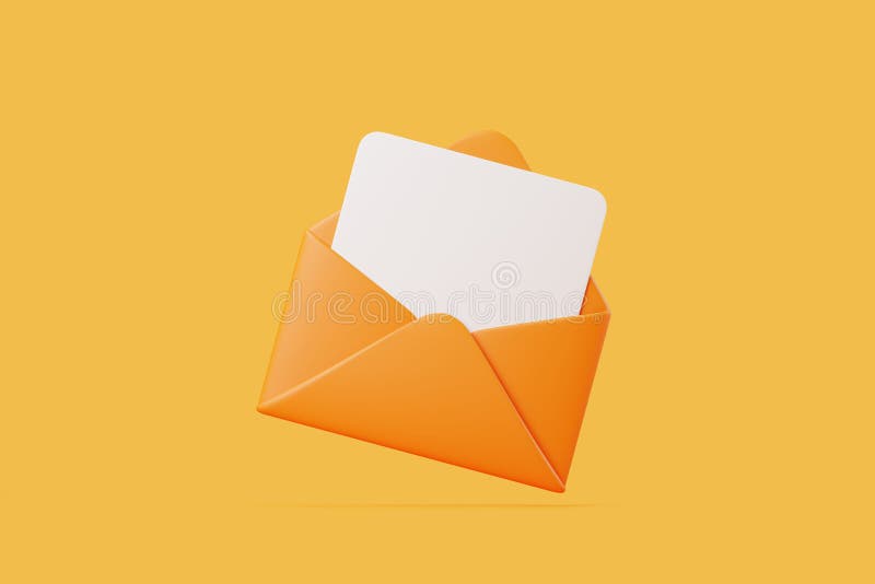 Orange Envelope with White Letter Inserted Stock Illustration ...