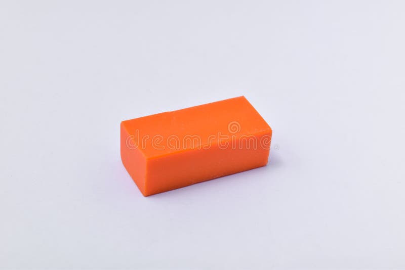 Orange eraser stock photo. Image of improvement, problems - 260105416