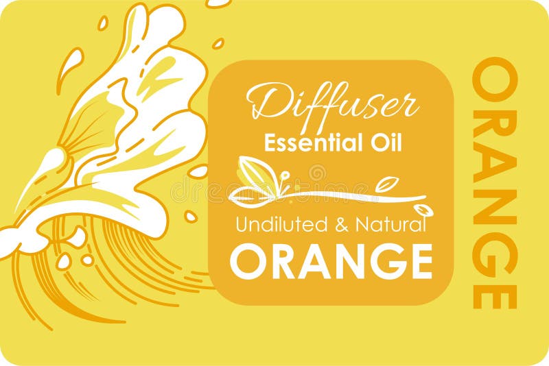 Orange Essential Oil for Diffuser, Label Vector Stock Vector ...