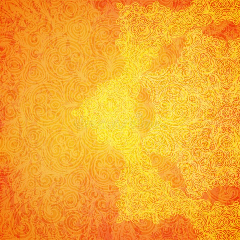 Orange ethnic background stock vector. Illustration of grunge - 56419495