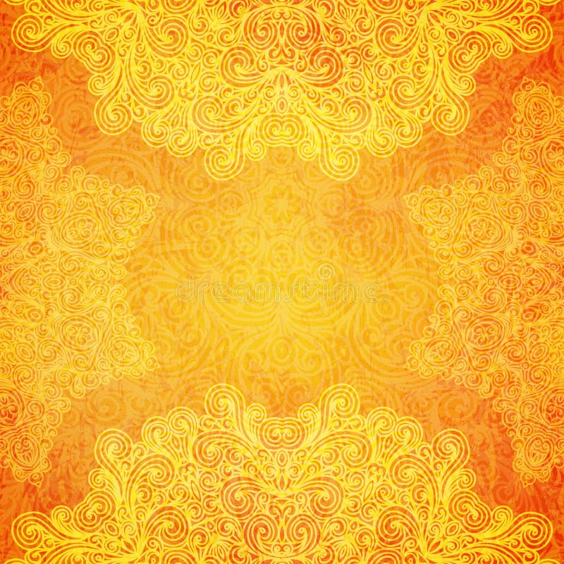 Orange ethnic background stock vector. Illustration of grunge - 56419495