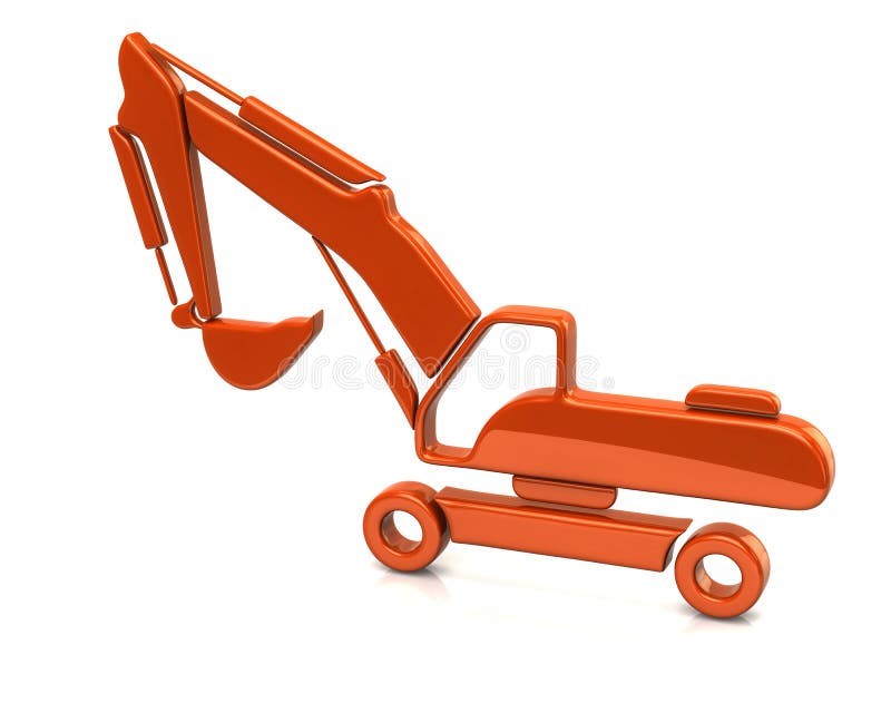 Orange excavator stock illustration. Illustration of work - 52034902