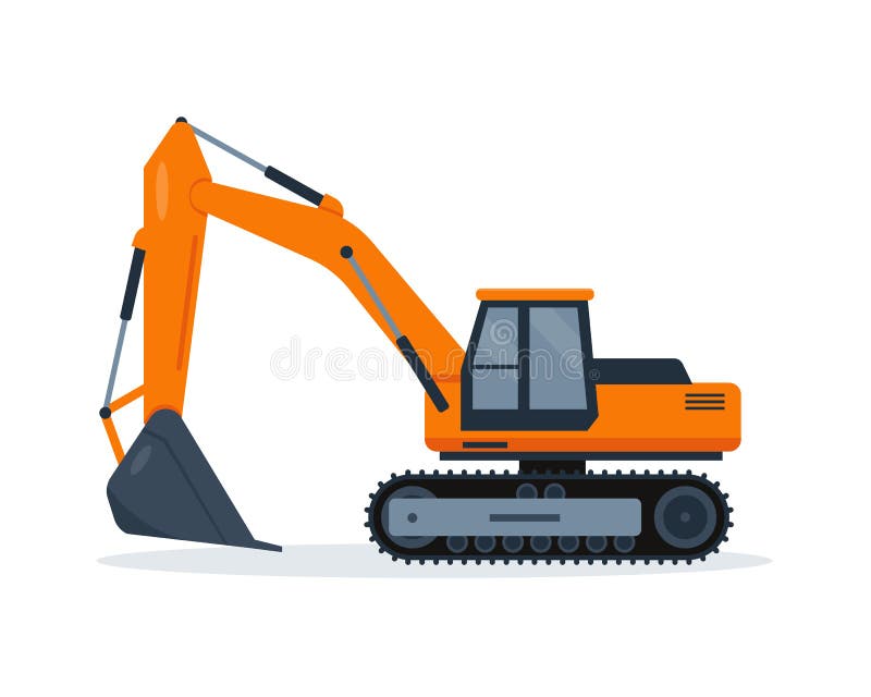 Orange Construction Tower Crane. Heavy Equipment. Stock Vector ...