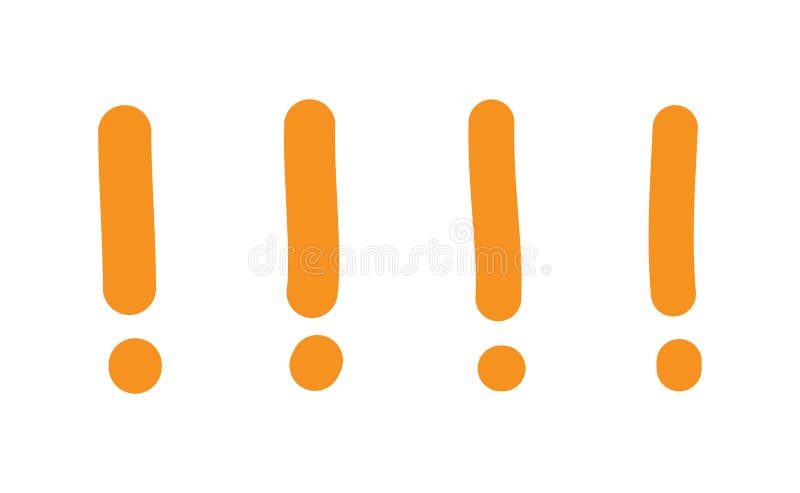 Orange Exclamation Mark Caution Sign Vector Illustration on White ...