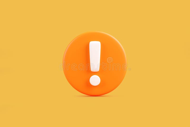 Orange Exclamation Mark Icon on Yellow Stock Illustration ...