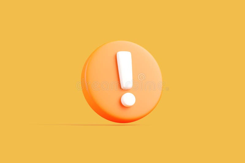 Orange Exclamation Mark Icon on Yellow Stock Illustration ...