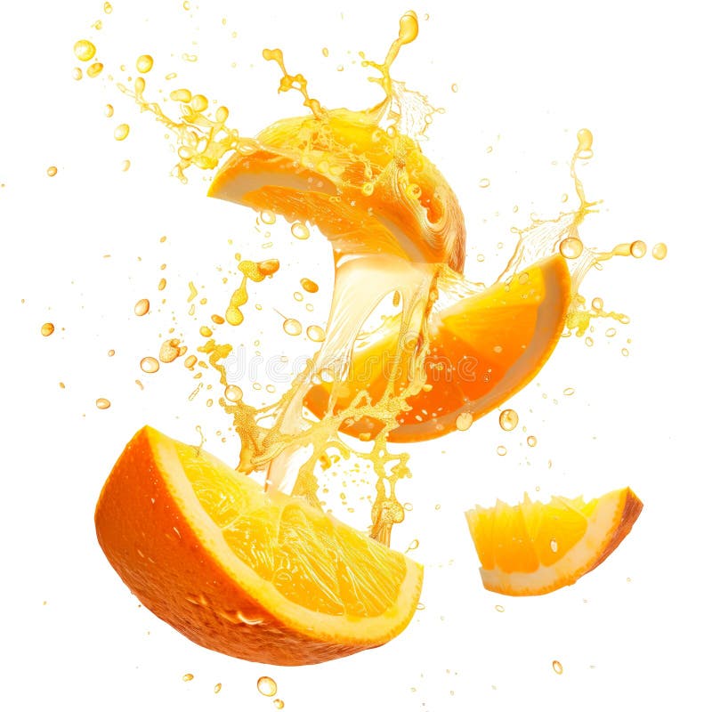 Orange Exploding and Bursting into Pieces with Juice Splatters in ...