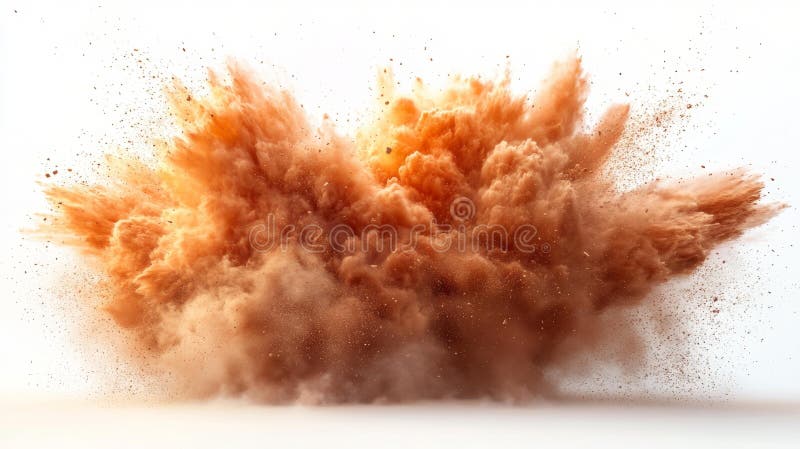 Orange Explosion of Dust and Particles Generative AI Stock Illustration ...
