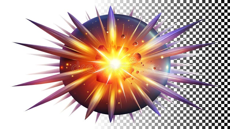Orange Explosion Effect, Dynamic Burst and Energy Concept Png ...