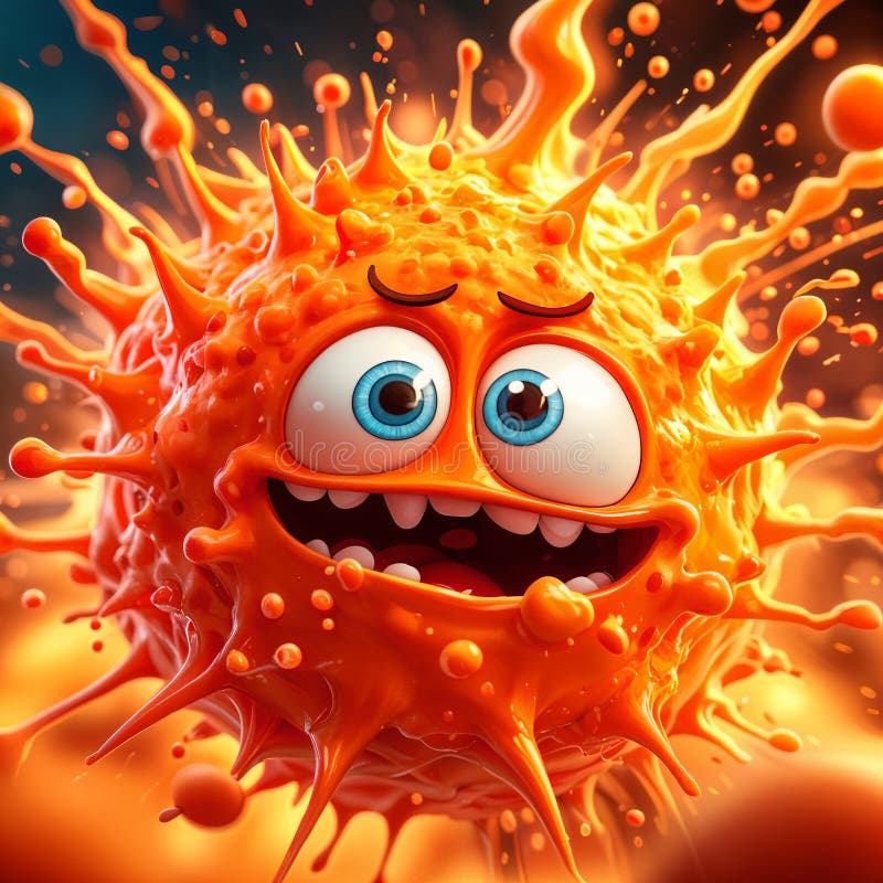 Orange explosion with face stock illustration. Illustration of ...