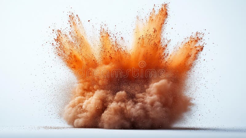 Orange Explosion in Mid-Air Generative AI Stock Illustration ...
