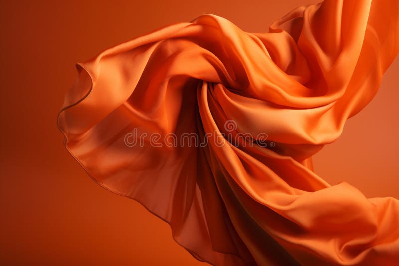Orange Fabric Blowing on Orange Background Generative AI Stock ...