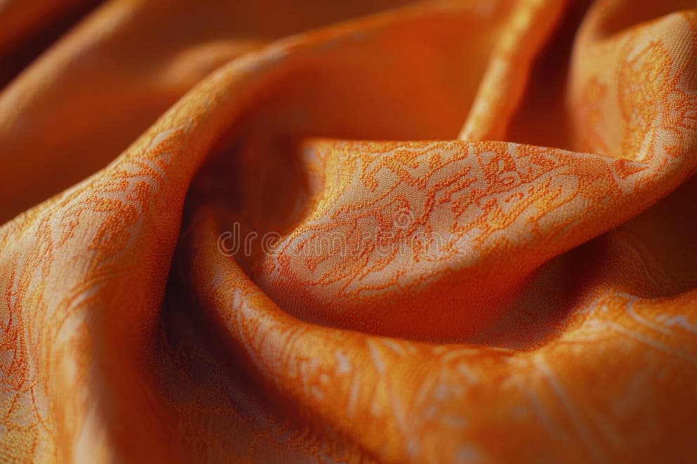 Orange Fabric with Pattern Close-up Stock Image - Image of woven, pattern: 374838835