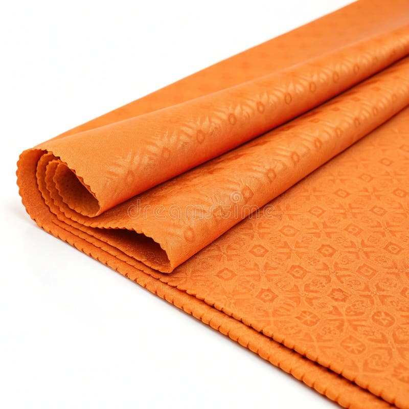 Orange Fabric Sample Isolated on White Background Stock Illustration ...