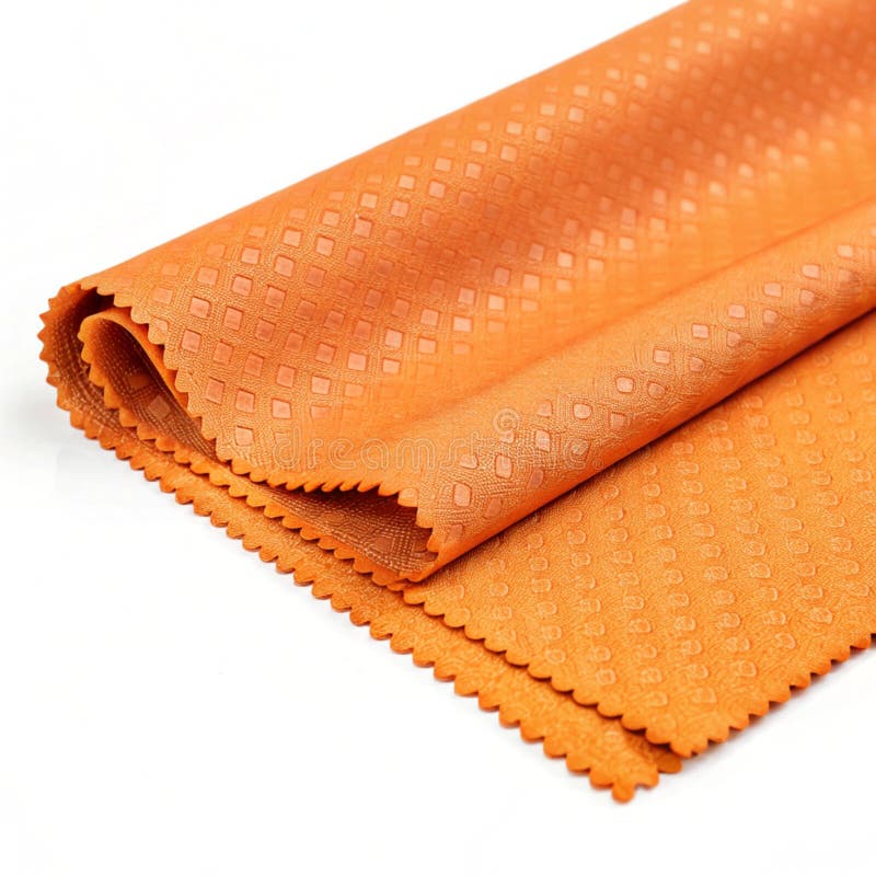 Orange Fabric Sample Isolated on White Background Stock Illustration ...