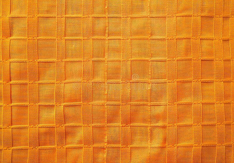 Orange Fabric Texture with Square Pattern Background Stock Illustration ...