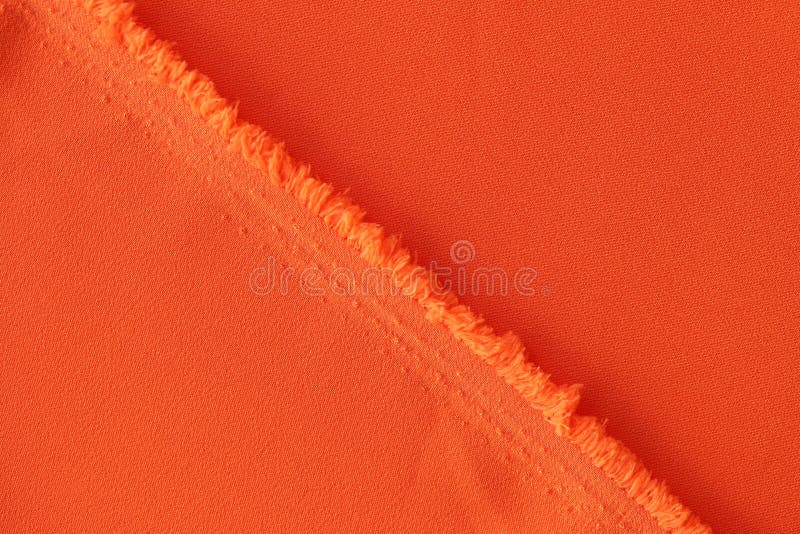 Orange Fabric and Texture of Threads of Bright Orange Fabric with Folds ...