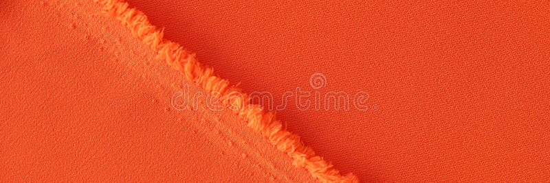 Orange Fabric and Texture of Threads of Bright Orange Fabric with Folds ...