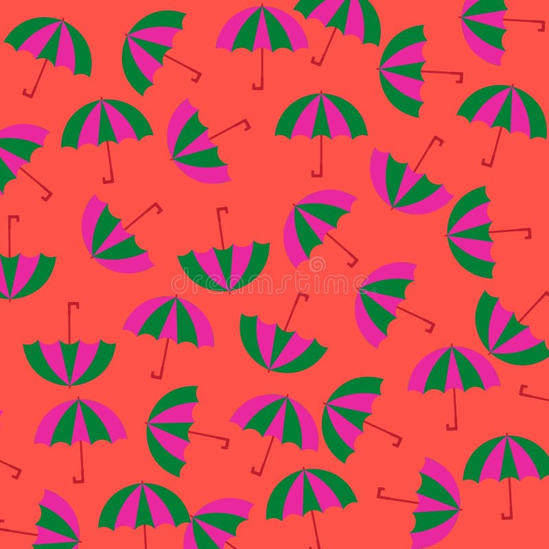 Orange Fall Umbrella Y2K Pattern Stock Illustration - Illustration of ...