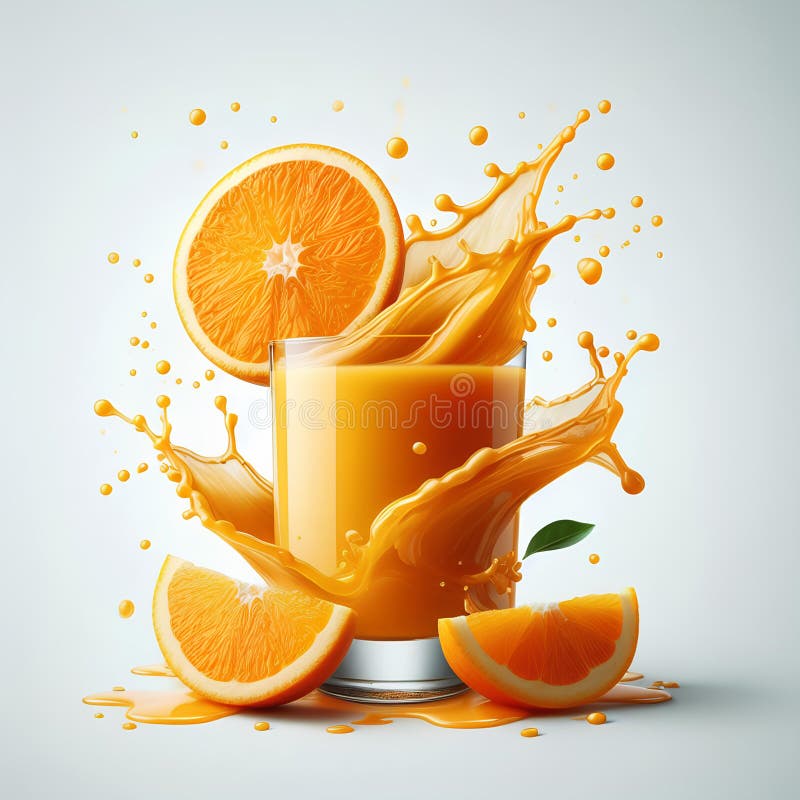 Orange Falling into a Glass of Orange Juice Beautiful Splash of Juice ...