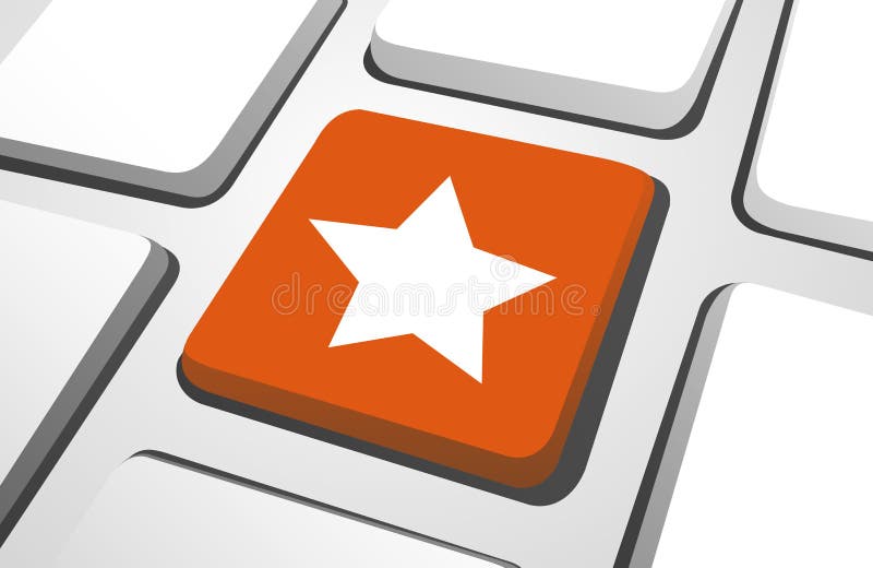 Orange Favourite Icon on a Keyboard Button. Stock Illustration ...