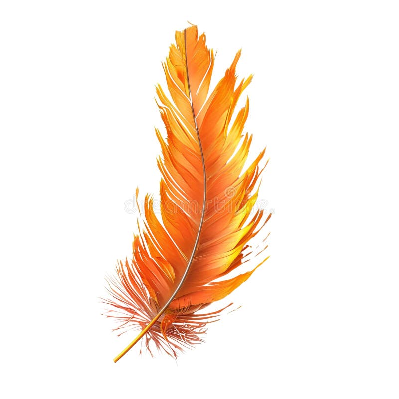 Orange Feather Illustration Stock Image - Illustration of isolated ...