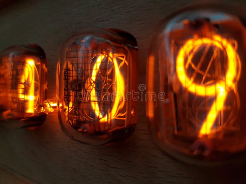 Orange Numbers in Gas Discharge Indicators Stock Photo - Image of ...