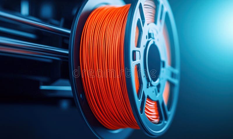 Orange Filament Spool stock illustration. Illustration of filament ...