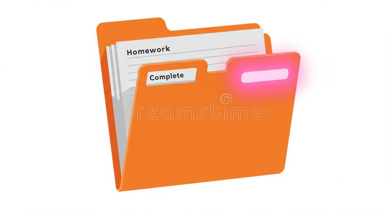 An Orange File Folder is Depicted, with Two Visible Inserts Labeled ...